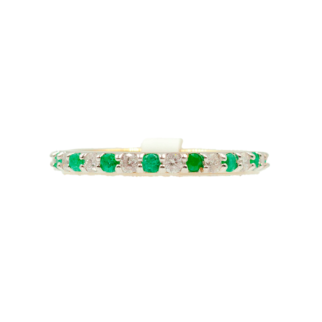 Aria Natural Diamonds and Emeralds Half Band – Juliet Aurel